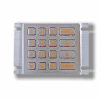 China IP65 / IK07 Waterproof Dustproof USB interface Stainless Steel 16 Keys Backlit Keypad Industrial Numeric Keypad Rear Panel Mounted -40℃ for sale
