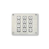 China IP65 / IK07 Waterproof USB interface Stainless Steel 12 Keys Backlit Numeric Keypad Front Panel Mounted -40℃ for sale