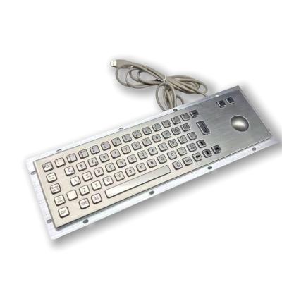 China IP65/IK07 Industrial PC Keyboard – Stainless Steel Corrosion-Resistant & Explosion-Proof with 38mm Trackball for sale