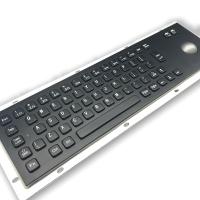 China Ip65/Ik07 Industrial Stainless Steel Keyboard with Trackball Rear Mounted Black Outdoor Self-service Usage for sale