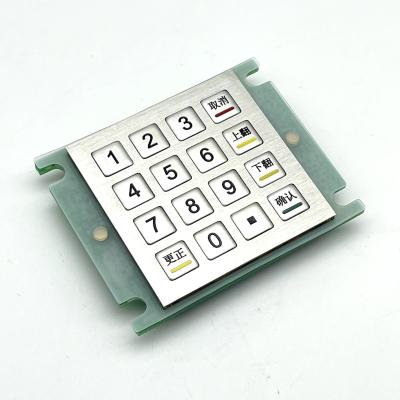 China IP65 panel mounted stainless steel 16 keys metal keypad 60*60 with USB PS2 RS232 4*4 scanline language customizable for sale