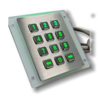 China 12 keys stainless-steel keypad IP65 waterproof with backlight for sale