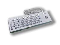 China IP65 IK07 SUS304 Stainless Steel Industrial Keyboard with Extended Thermal Range and Integrated Trackball Navigation for sale