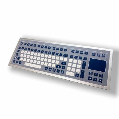 China Industrial Membrane Keyboard with 105-key layout and touchpad featuring IP67/IK07-rated protection and USB interface for sale