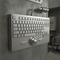 China Explosionproof Stainless-Steel Keyboard with Maintenance-Free Trackball and IP65/IK07-Rated Protection for Hazardous Environments for sale