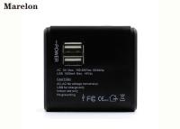 China Dual USB Port Travel Power Adapter Fire Retardant ABS Housing Fast Charging for sale