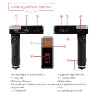 China Hands - Free Automotive Bluetooth Car Charger MP3 Player With AUX Line Out for sale