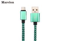 China Nylon Hemp FLower USB Transfer Cable 1M / 3FT Round Fabric Braided Custom Logo for sale