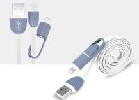 China Micro Sync Charge Cable 8 Pin 2 In 1 Abrasion Resistant For IPhone 5 6 6s 7 7plus for sale