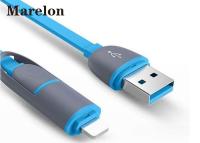 China Micro Sync Charge Cable 8 Pin 2 In 1 Abrasion Resistant For IPhone 5 6 6s 7 7plus for sale