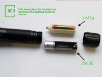 China Police Security LED Rechargeable Flashlight Added Fluorescent Silicone Ring for sale