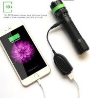 China Police Security LED Rechargeable Flashlight Added Fluorescent Silicone Ring for sale