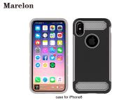 China Carbon Fiber TPU Phone Case / PC Back Cover Case For Decoration Iphone 8 for sale