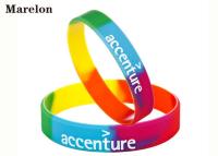 China Multi Color Wristband Custom Silicone Bracelet With Screen Printing Logo for sale