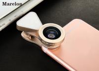 China Macro Clip - On Universal Phone Selfie Lens LED Flashlight With Wide Angle 140 Degrees for sale