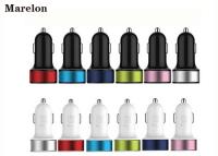 China Dual USB Bluetooth Car Charger , Car FM Transmitter Intelligent IC Chip for sale