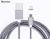 China Fast Charging Magnetic USB Data Cable Micro 8 pin USB Cable for Iphone / Xiaomi for sale