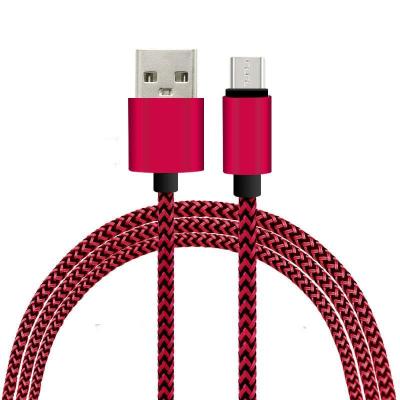 China 1M Fabric Nylon Braided Micro Flexible USB Cable for Samsung / Blackberry for sale
