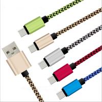 China 1M Fabric Nylon Braided Micro Flexible USB Cable for Samsung / Blackberry for sale