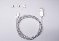 China Fast Charging USB Data Cable , 3 In 1 Magnetic Cable For Micro USB / Light - Ning / Type C for sale