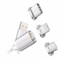 China 3 in 1 Magnetic Micro USB Data Cable , For iPhone Charger Cable for sale