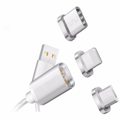 China 3 in 1 Magnetic Micro USB Data Cable , For iPhone Charger Cable for sale