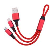 China Red Standard Micro USB Data Cable Universal 3 in 1 USB Charging Cable for sale