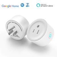 China Small Wifi Smart Plug Socket Amazon Echo Assistant Compatible Remote Control Plug for sale