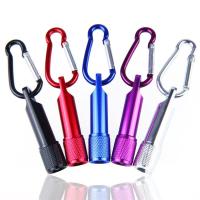 China Cell Botton LED Emergency Flashlight Metal Material With Hiking Hook Key Chain for sale