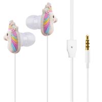 China PVC Customized Promotional Gifts Cartoon Unicorn Earphone Wired Stereo Animal Shaped for sale