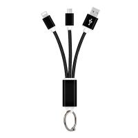 China Key Ring USB Data Cable 3 In 1 20cm Length For IPhone / Huawei / Samsung for sale