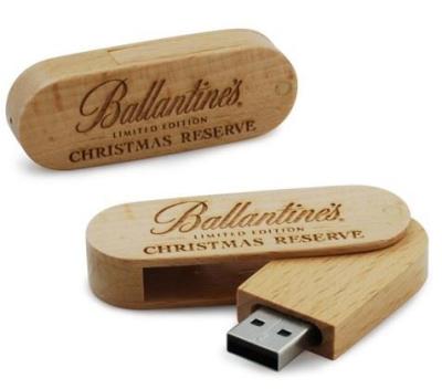 China Wood Swivel Usb Memory Device Drive , 4Gb 16Gb Mini Usb Memory Stick 1 Year Warranty for sale