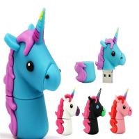 China Emoji Shaped 16GB Unicorn Silicone Pen Drive Customized PVC USB Flash Lightweight for sale