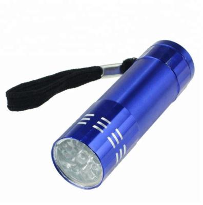 China Outdoor LED Emergency Flashlight Camping Lamp Customized Aluminum Mini Torch 9 LED for sale