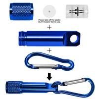 China Carabiner LED Emergency Flashlight 1 Mode Metal Material Cell Botton Battery Type for sale