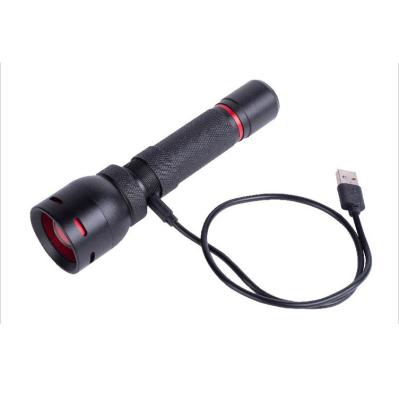 China Tactical Rechargeable Led Flashlight Aluminum Zoom Torch 500 Lumens 3 Modes for sale