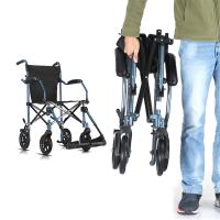China Elderly / Disabled Lightweight Folding Wheelchair 8.8kg With Breathable Cushion for sale