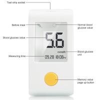 China White Electronic Blood Sugar Tester And Strips 0.4μL No Code for sale