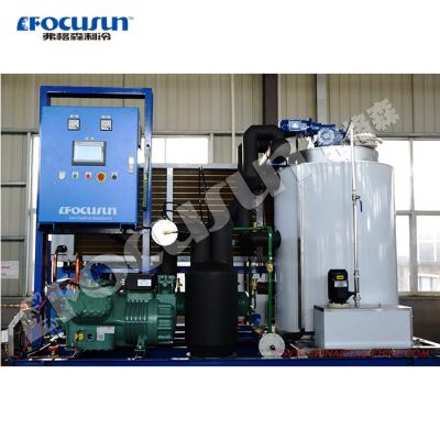 China 5 Ton Fresh Water Flake Ice Machine with Big Ice Size 40*40mm and PLC Core Components for sale