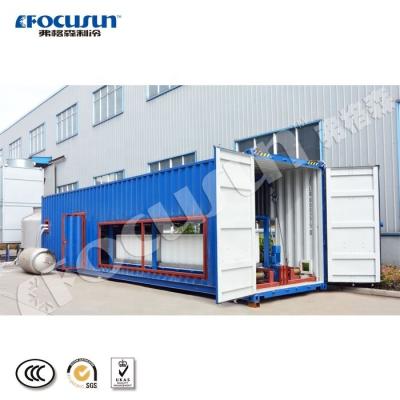 China 40ft Containerized 20TPD Block Ice Machine with 2.7kw 124.3kw Power 11800*2300*1900mm for sale