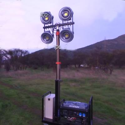 China 4.2m pneumatic telescopic mast LED mobile lighting tower for sale