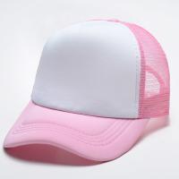 China Polyester Sports Trucker Cap Embroidered 5 Panel Hat Curved Brim for sale