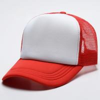 China Polyester Sports Trucker Cap Embroidered 5 Panel Hat Curved Brim for sale