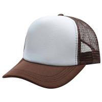 China Polyester Sports Trucker Cap Embroidered 5 Panel Hat Curved Brim for sale