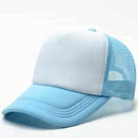 China Polyester Sports Trucker Cap Embroidered 5 Panel Hat Curved Brim for sale