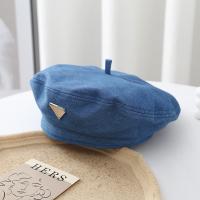 China Sustainable Winter Artist Beret Hat Round Navy Blue Beret for sale