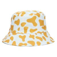 China Cow Pattern Fisherman Bucket Hat Multi Color Wear Resistant Sun Protection for sale