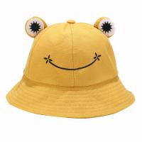 China Cute Frog Pattern Children Fisherman Style Cap Comfortable Washable for sale
