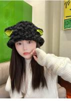 China Women Cute Faux Rabbit Fur Hat Multiple Color With Ears for sale
