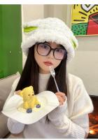 China Women Cute Faux Rabbit Fur Hat Multiple Color With Ears for sale
